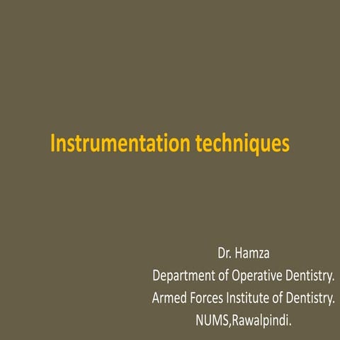 Instrumentation techniques | PPTX
