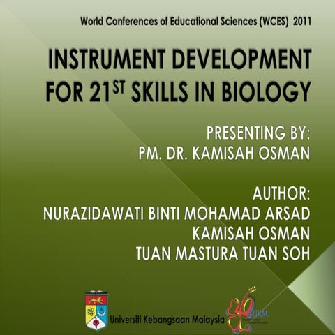 Instrument development for 21 st skills in biology | PPT