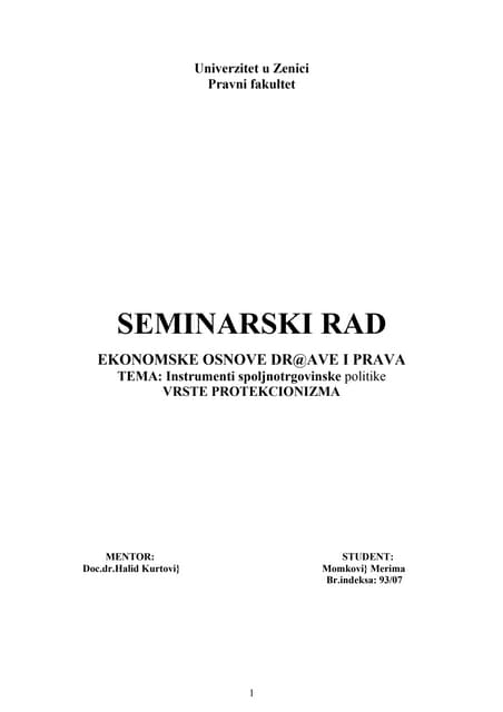 Instrumenti trzista novca finansije | DOC