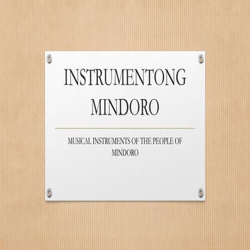 Instrumentong mindoro | PPTX