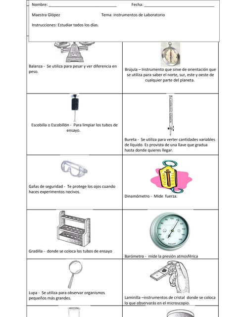 UTENSILIOS USADOS EN EL LABORATORIO | PDF