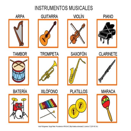 Tarjetas de instrumentos musicales | PDF