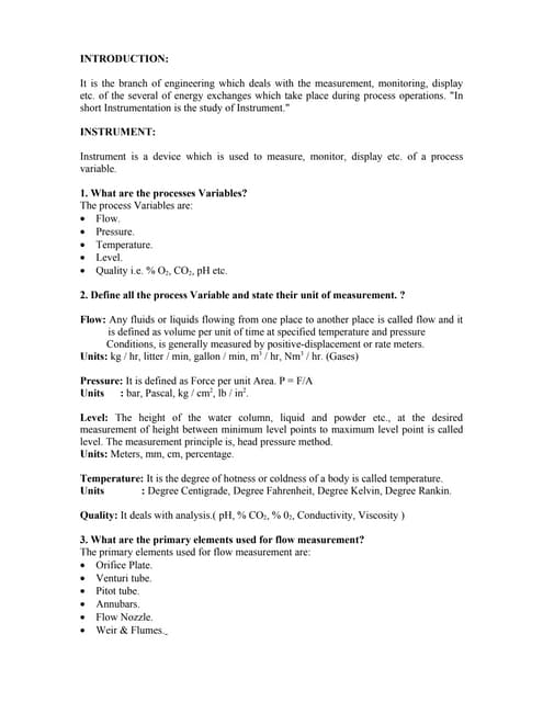 Instrumentation and process control fundamentals | PPTX