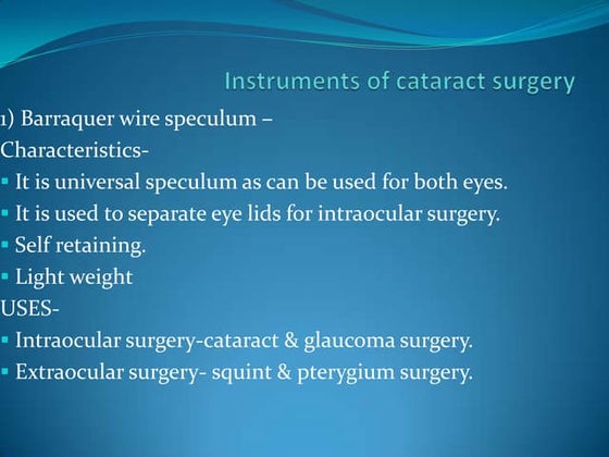 Ophthalmology instruments ophthalmology ppt | PPTX | Eye and Vision ...