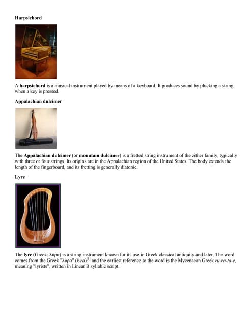 Classification of instruments