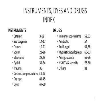 INSTRUMENTS, DYES & DRUGS in ophthalmology.pptx