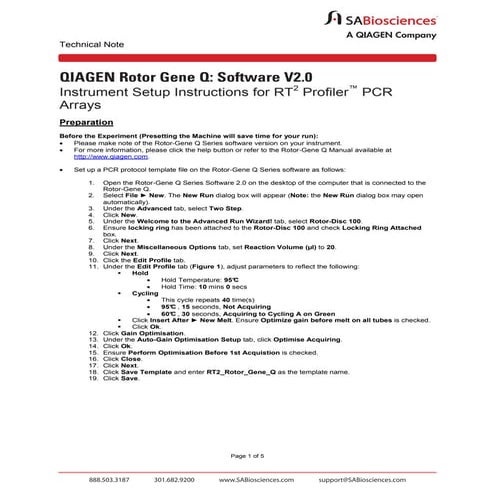 Instrument setuprotorgeneq | PDF