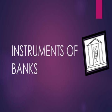 Instruments of banks | PPTX | Credit Cards | Personal Debt