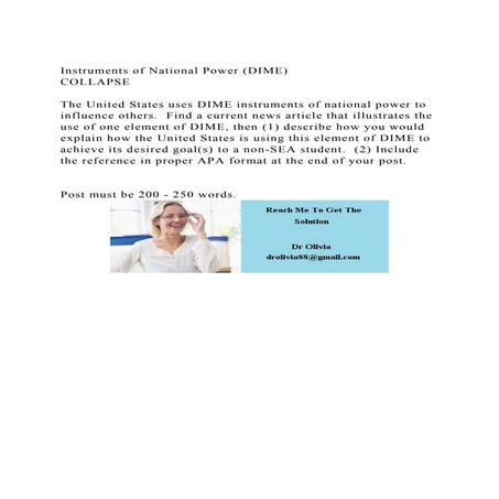 Instruments of National Power (DIME)COLLAPSEThe United State.docx