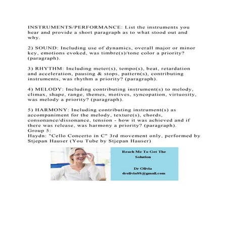 INSTRUMENTSPERFORMANCE List the instruments you hear and provide a.docx