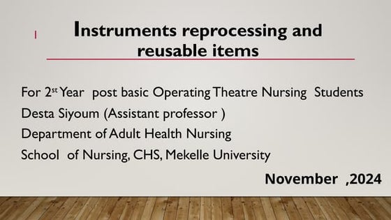 proper dilution and use of hospital disinfectants | PPTX