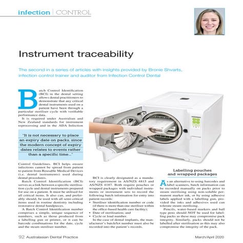 Dental Instrument traceability procedures | PDF