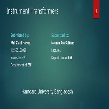 Instrument transformers | PPT