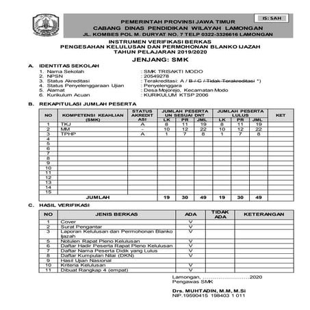 Instrumen verval lulusan 2020 | DOC
