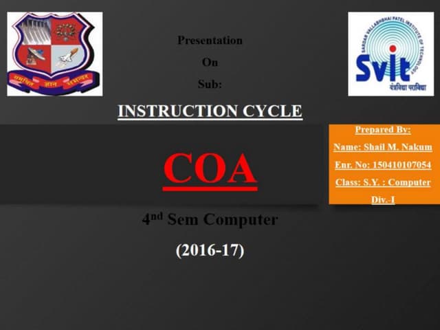 Instruction Cycle Computer Organization And Architecture Ppt