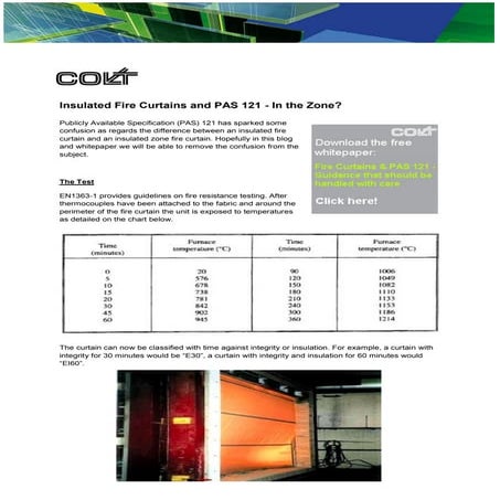 Insulated Fire Curtains and PAS 121 - In the Zone? | PDF