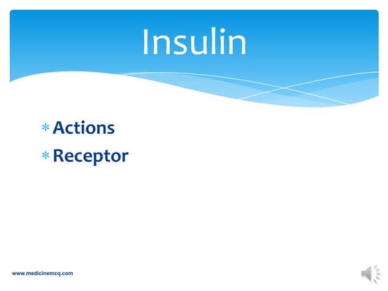 Insulin receptor and mechanism of signalling | PPTX