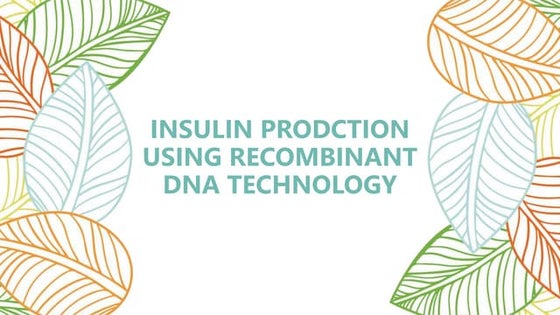Insulin production by genetic engineering | PPTX