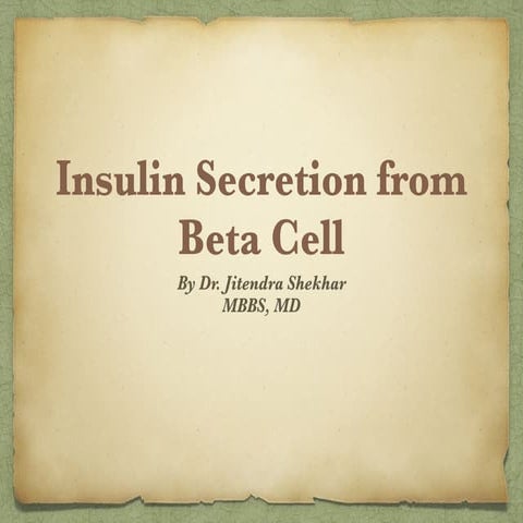 Insulin secretion from beta cell | PDF