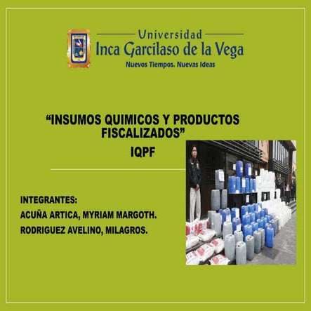 INSUMOS QUIMICOS Y PRODUCTOS FISCALIZADOS (TOXICOLOGIA Y QUIMICA LEGAL ...