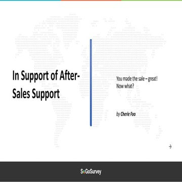 In Support of After-Sales Support | PPT