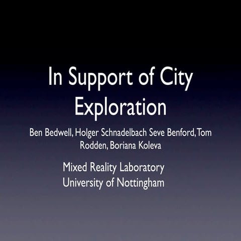 In Support Of City Exploration | KEY