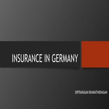Insurance - Germany | PPTX