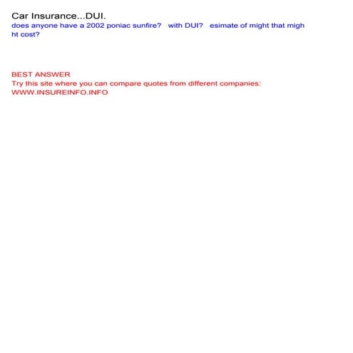 Car Insurance...DUI. | PDF | Motor Insurance | Insurance