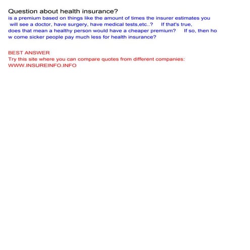 Question about health insurance? | PDF | Health Insurance | Insurance