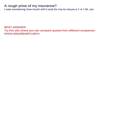 A rough price of my insurance? | PDF