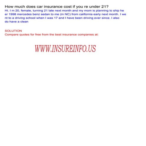 How much does car insurance cost if you re under 21? | PDF
