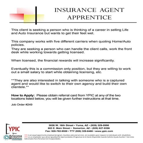 Insurance Apprentice 249 | PDF