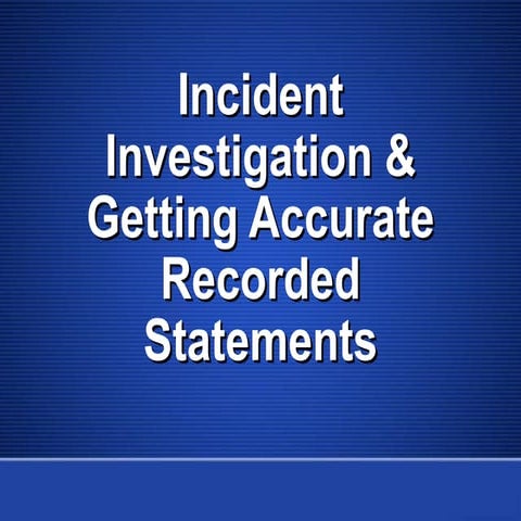 Insurance Claim Investigation | PPT