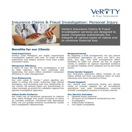Insurance Claims & Fraud Investigation Services - Verity Consulting ...
