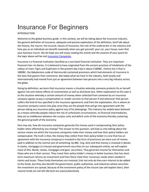 Insurance-Meaning, Characteristics, Functions and Types.ppt