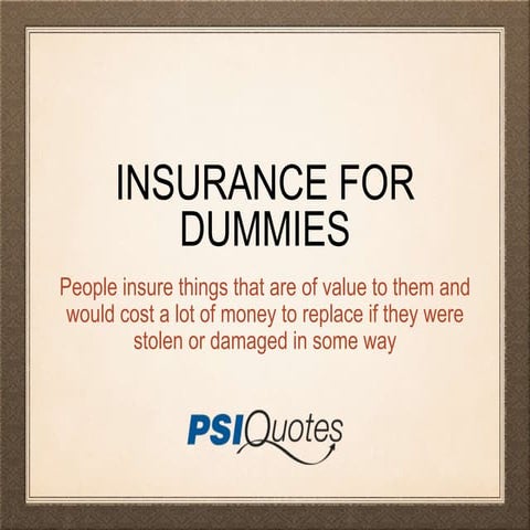 Insurance for Dummies | PPTX