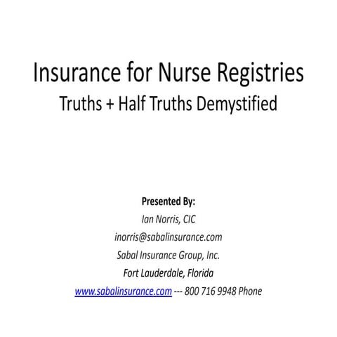 Insurance for nurse registries | PPTX