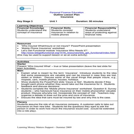 Insurance plan | PDF