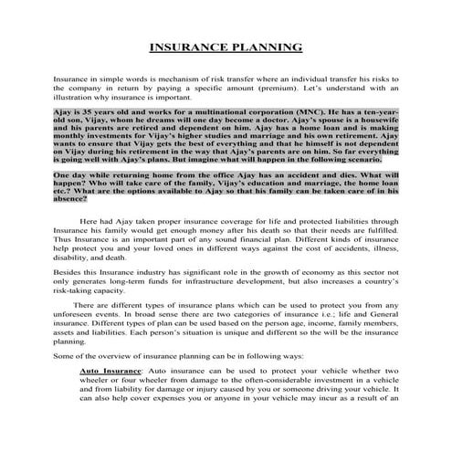 Insurance planning | DOCX
