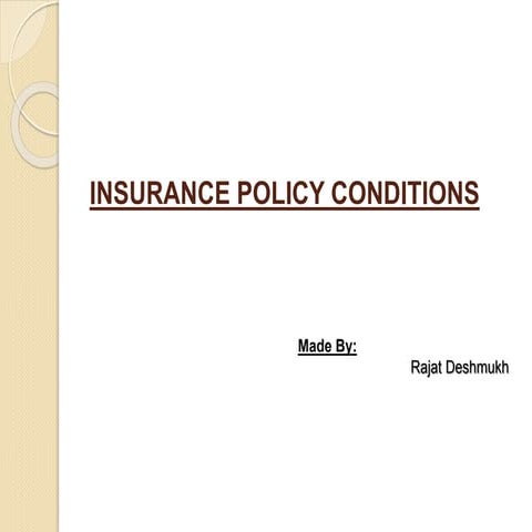 Insurance policy conditions | PPTX