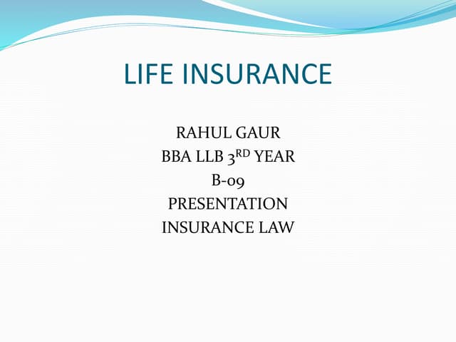 Life Insurance- A Case Study | PPT