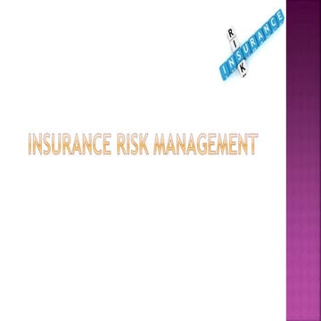 Insurance risk management | PPT