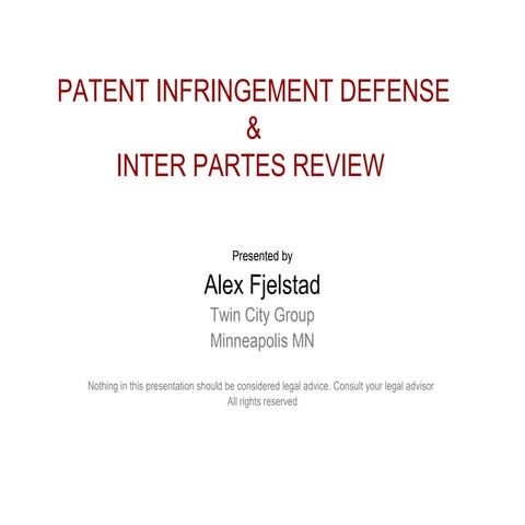 KJO Presentation re Inter Partes Review | PPT