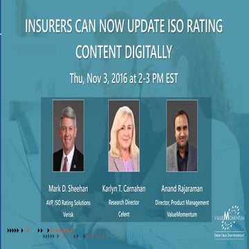 Insurers Can Now Update ISO Rating Content Digitally - A webinar ...