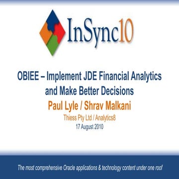 Insync10 Implement Jde Financial Analytics And Make Better Decisions Ppt