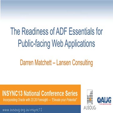 The Readiness of ADF Essentials for Public-facing Web Applications ...