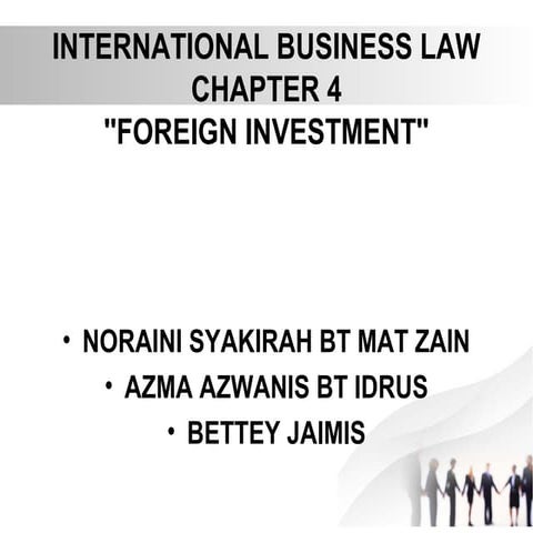 International Business Law - Foreign Investment | PPT