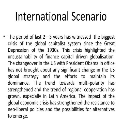 INTERNATIONAL SCENARIO | PPT