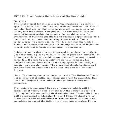 INT 113 Final Project Guidelines and Grading GuideOverviewT.docx