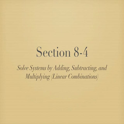 Integrated Math 2 Section 8-4 | PPT